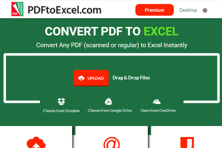 How to convert PDF to XLSX using free online services