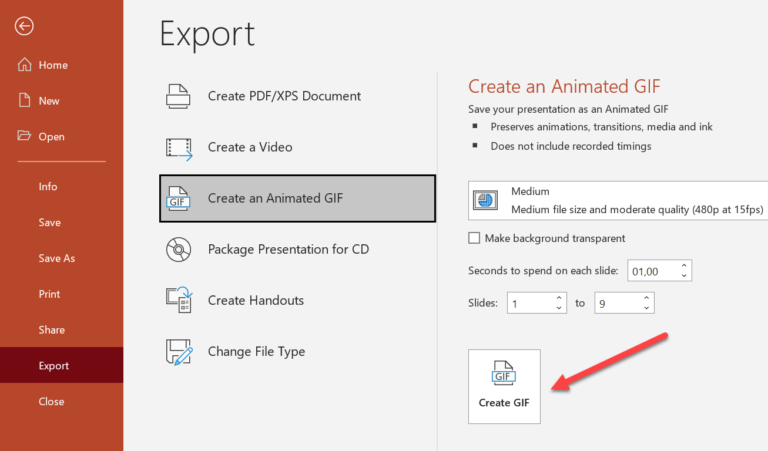 Create Animated GIF in PowerPoint in 3 Steps